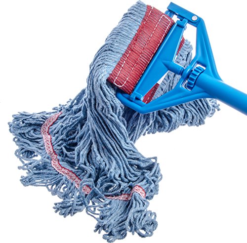 Carlisle FoodService Products 369454B14 Looped-End Mop Head With Red Band, Large, Blue