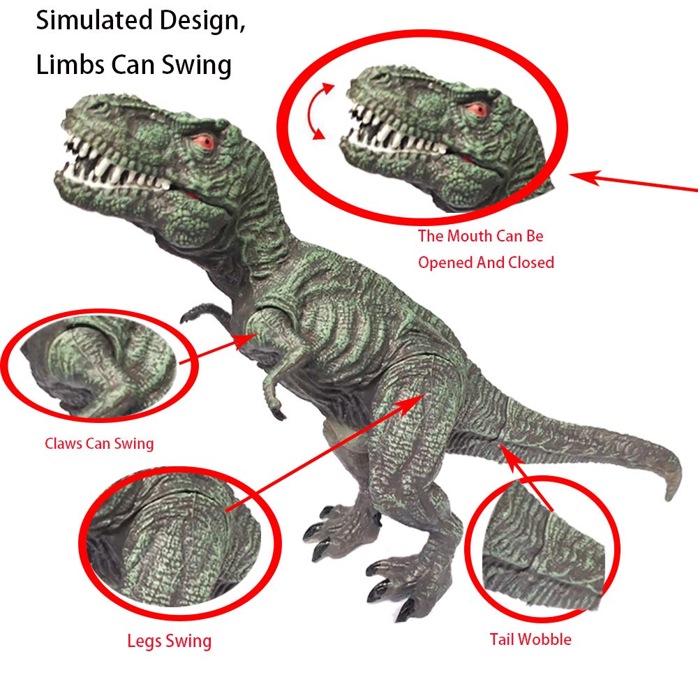 E EAKSON Dinosaur Toys for Kids and Boys Realistic Action Figures Educational,with Movable Jaws,Including T-Rex, Velociraptor Etc,14 Pcs, 6 to 10 Inches-Gift for Kids 3-7 Years Old
