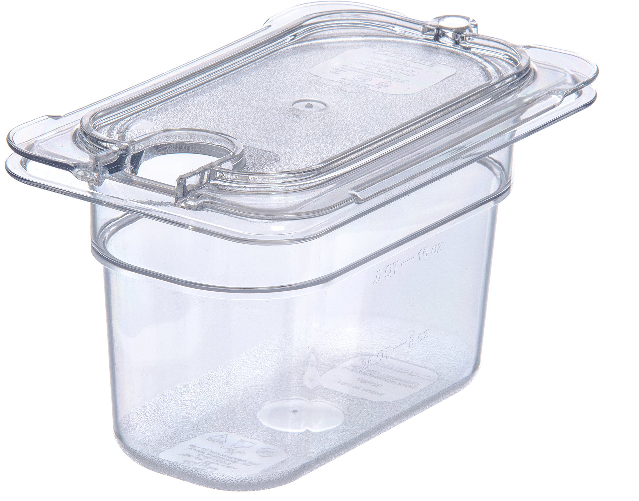 Carlisle FoodService Products 10337U07 StorPlus Ninth Size Polycarbonate Universal Flat Surface Notched Food Pan Lid, Clear