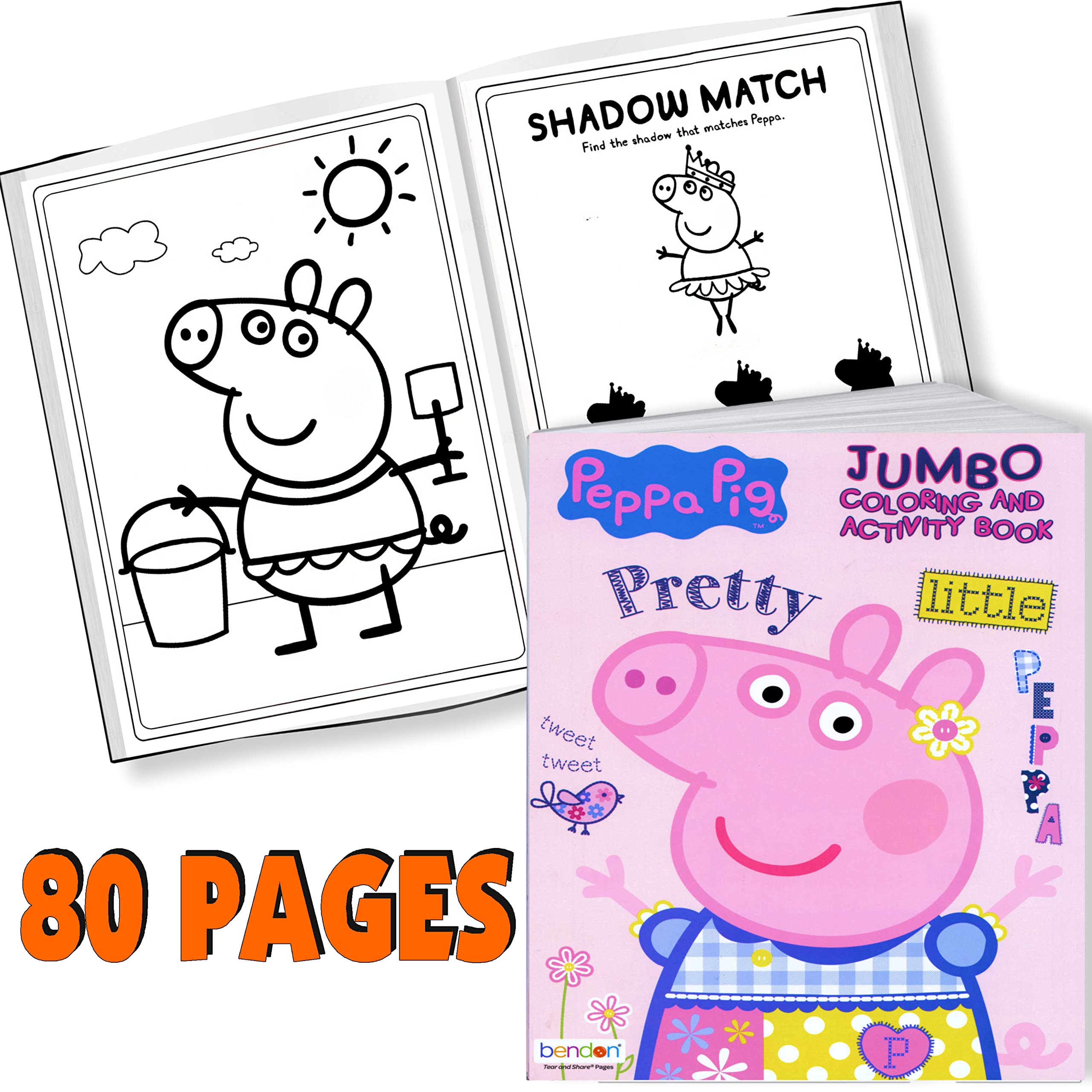 Coloring and Activity Set - Bundle Includes Peppa Pig Coloring Book, Peppa Pig Stickers, and 2-Sided Door Hanger (Peppa Coloring Book & Stickers)