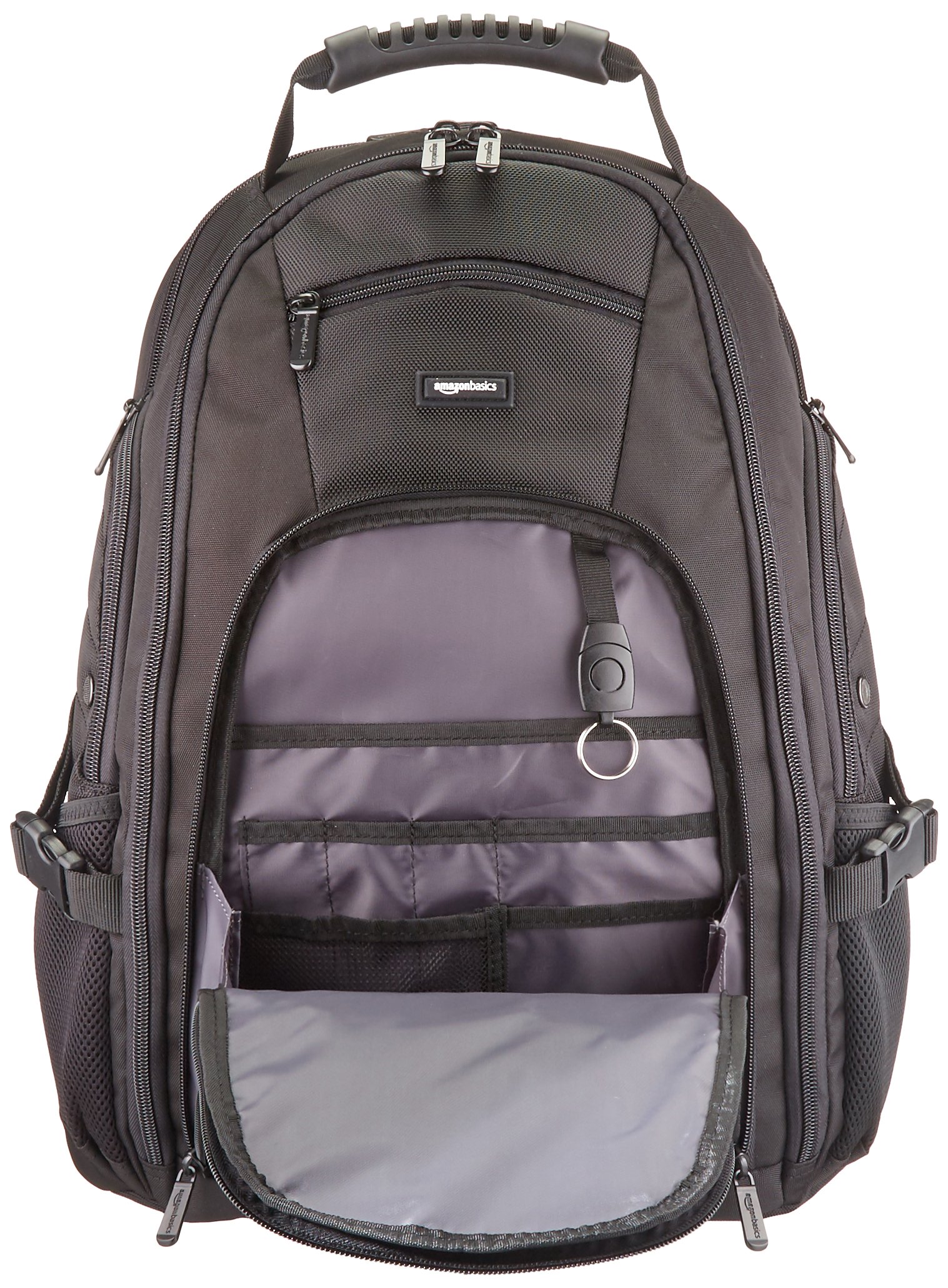 Amazon Basics Adventure Laptop Backpack - Fits Up to 17-Inch Laptops, Black