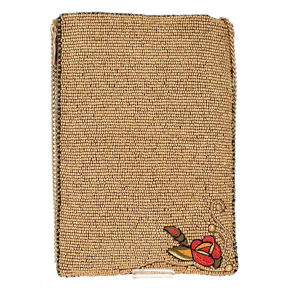 Mary Frances I Love Peace Beaded Mini Crossbody Clutch Handbag, Multi
