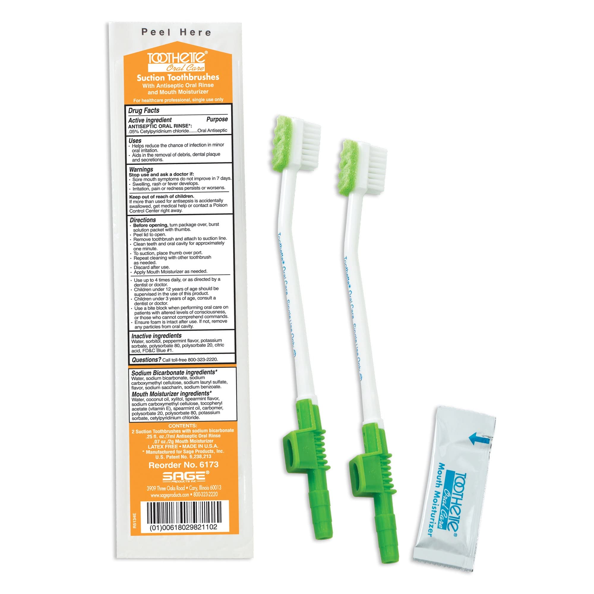 Toothette Suction Toothbrush Kit - 6173CS - 100 Each / Case