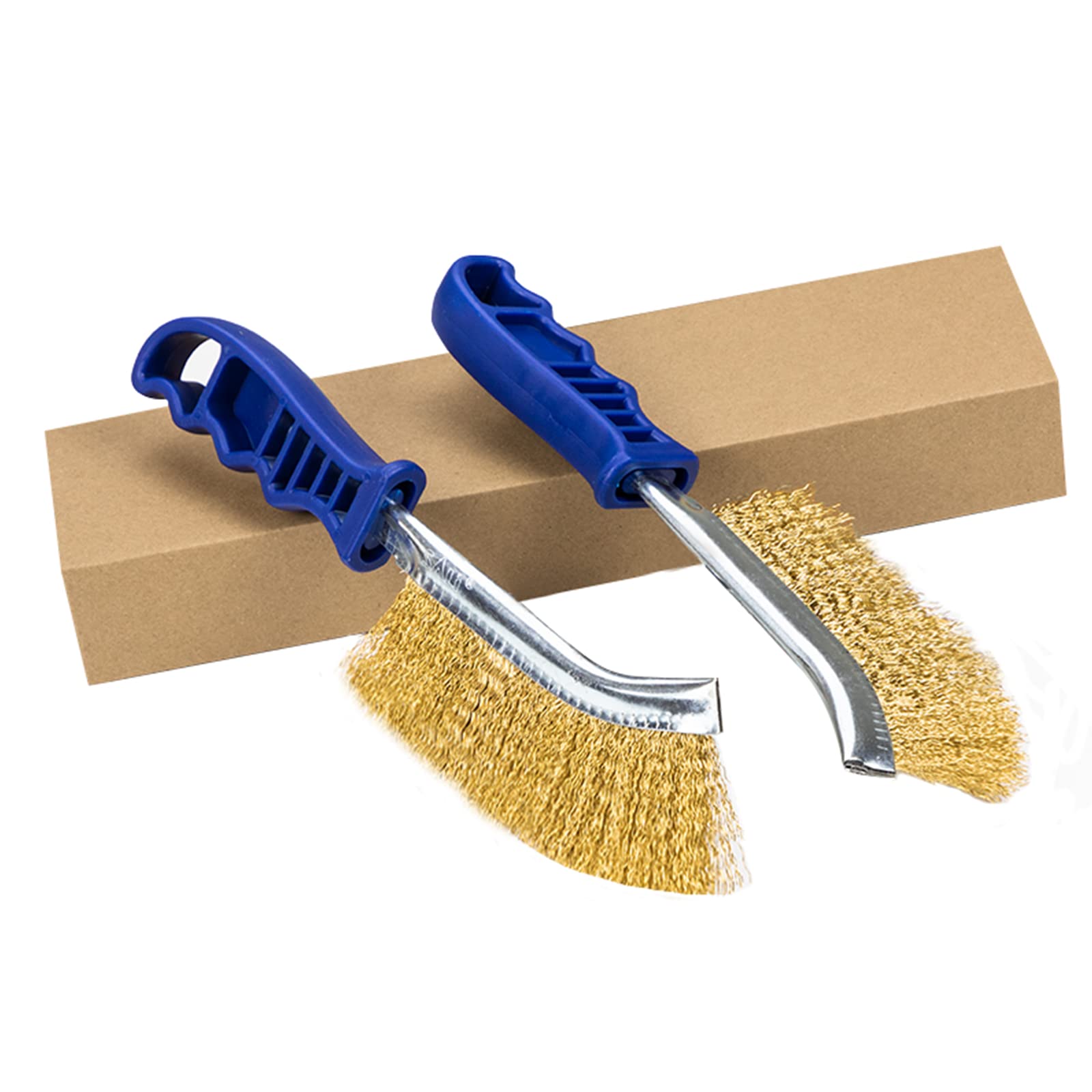 SALI Wire Brushes for Cleaning Rust Removal Heavy Duty Steel Brush Tool 11" Long Handle with Plastic Handle,for Automotive,Grill,Paint , Welding Slag&Household,More and Thicker Bristles Pack of 2