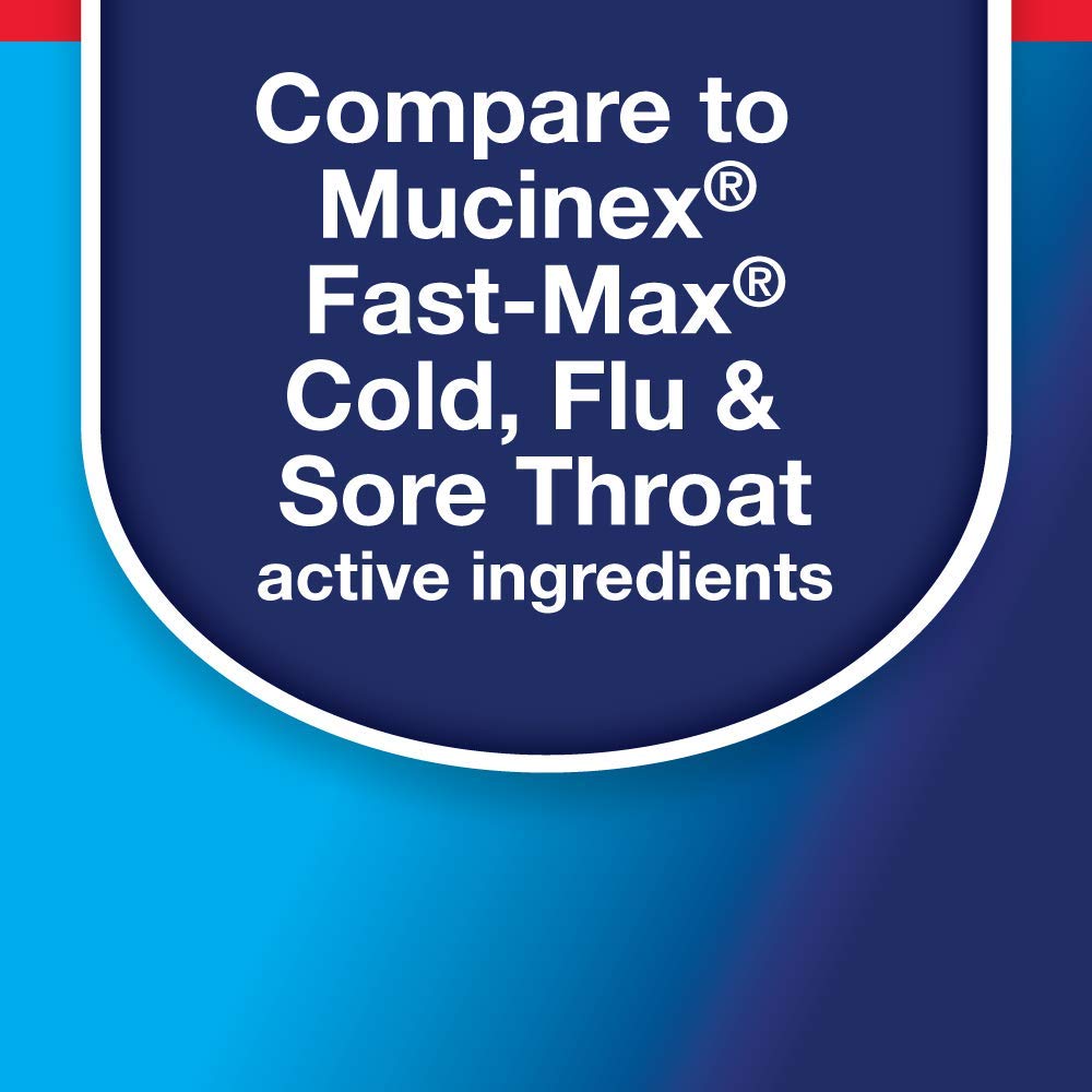 Amazon Basic Care Mucus Relief Cold, Flu & Sore Throat Syrup, Helps Relieve Common Cold and Flu Symptoms, 6 fl Oz (Pack of 1)