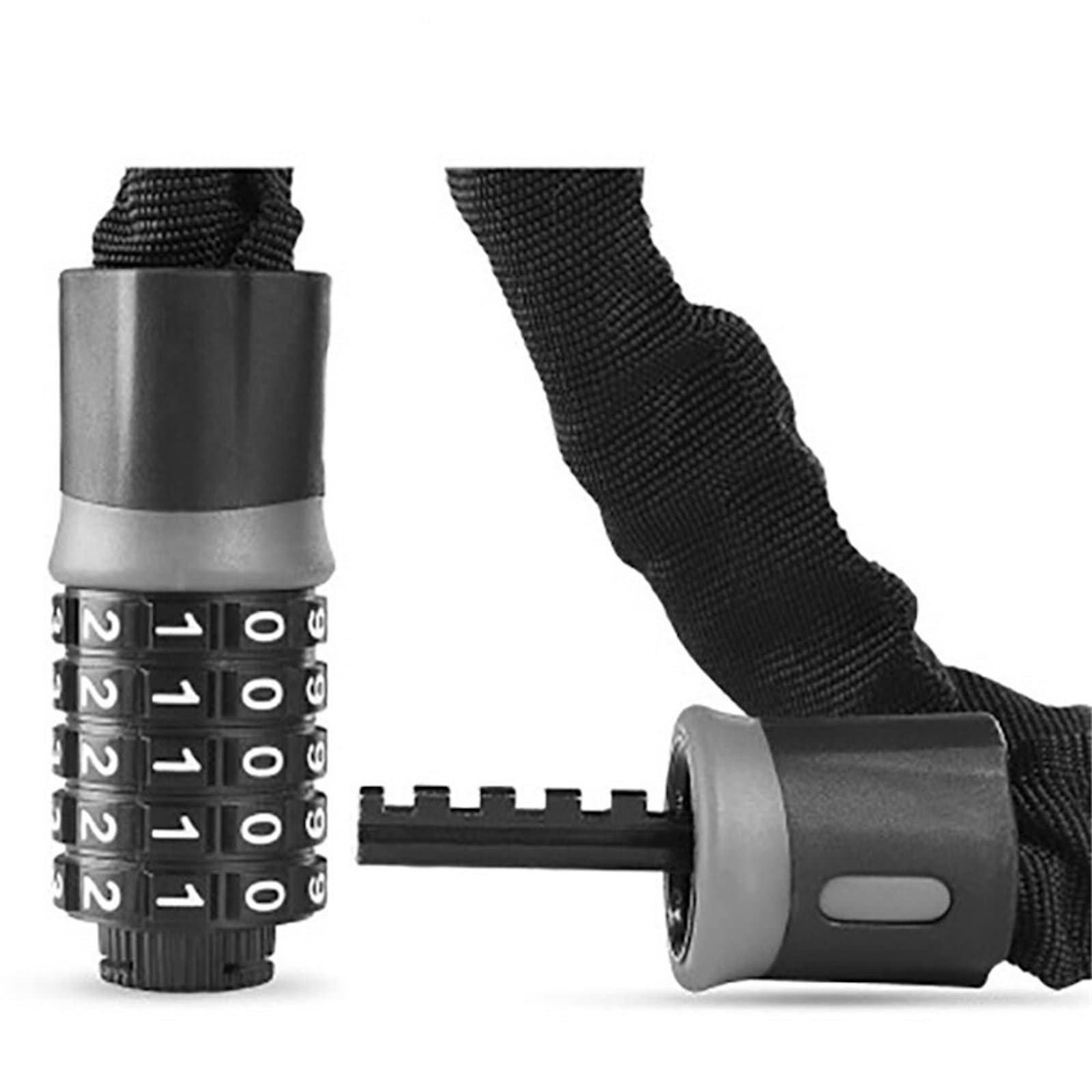 Bike Bicycle Metal Lock Chain Cable Anti-Theft Outdoor 5-Digit Combination Code (150 cm)