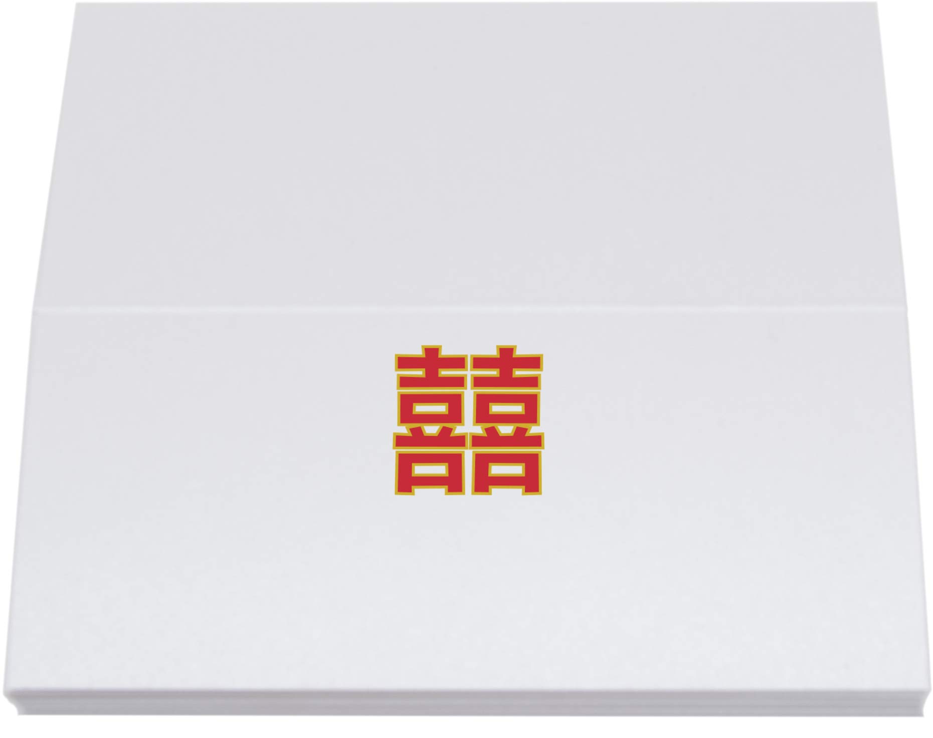 Chinese Double Happiness Place Cards, Set of 25, Pre-cut and Scored - Wedding, Party, Dinner, and Special Events - Made in the USA