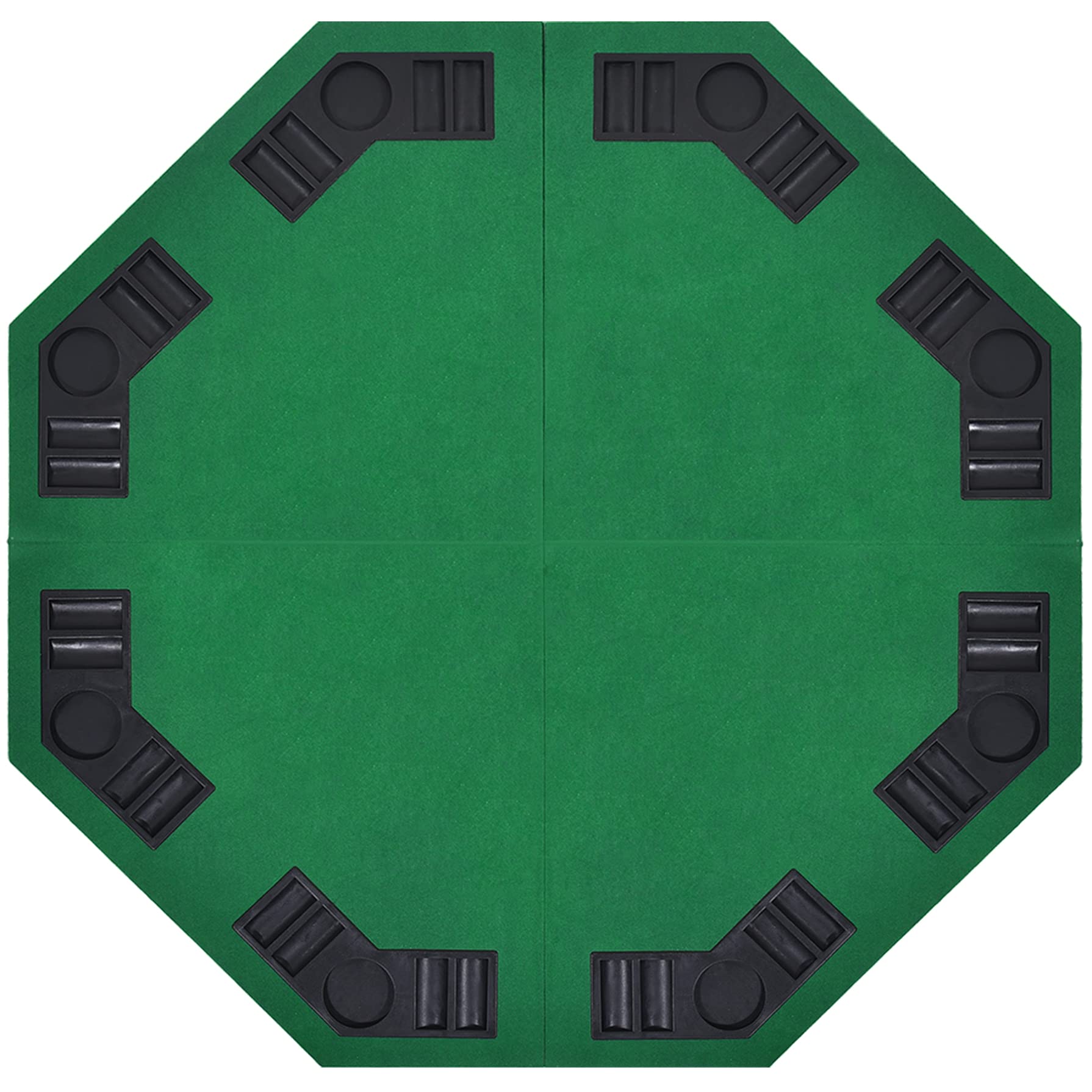 EVIEUN 48" 8-Player Foldable Poker Table Top, Casino Texas Hold'em Layout, Portable Anti-Slip Blackjack Poker Table Mat with Carrying Bag for Family Games Casino