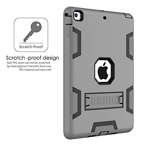 TOPSKY Case Compatible with iPad Air 1st Generation/A1474/A1475/A1476 9.7 inch, Shockproof Built in Kickstand Protective Cover Cases for iPad A1474/A1475/A1476,Grey Black