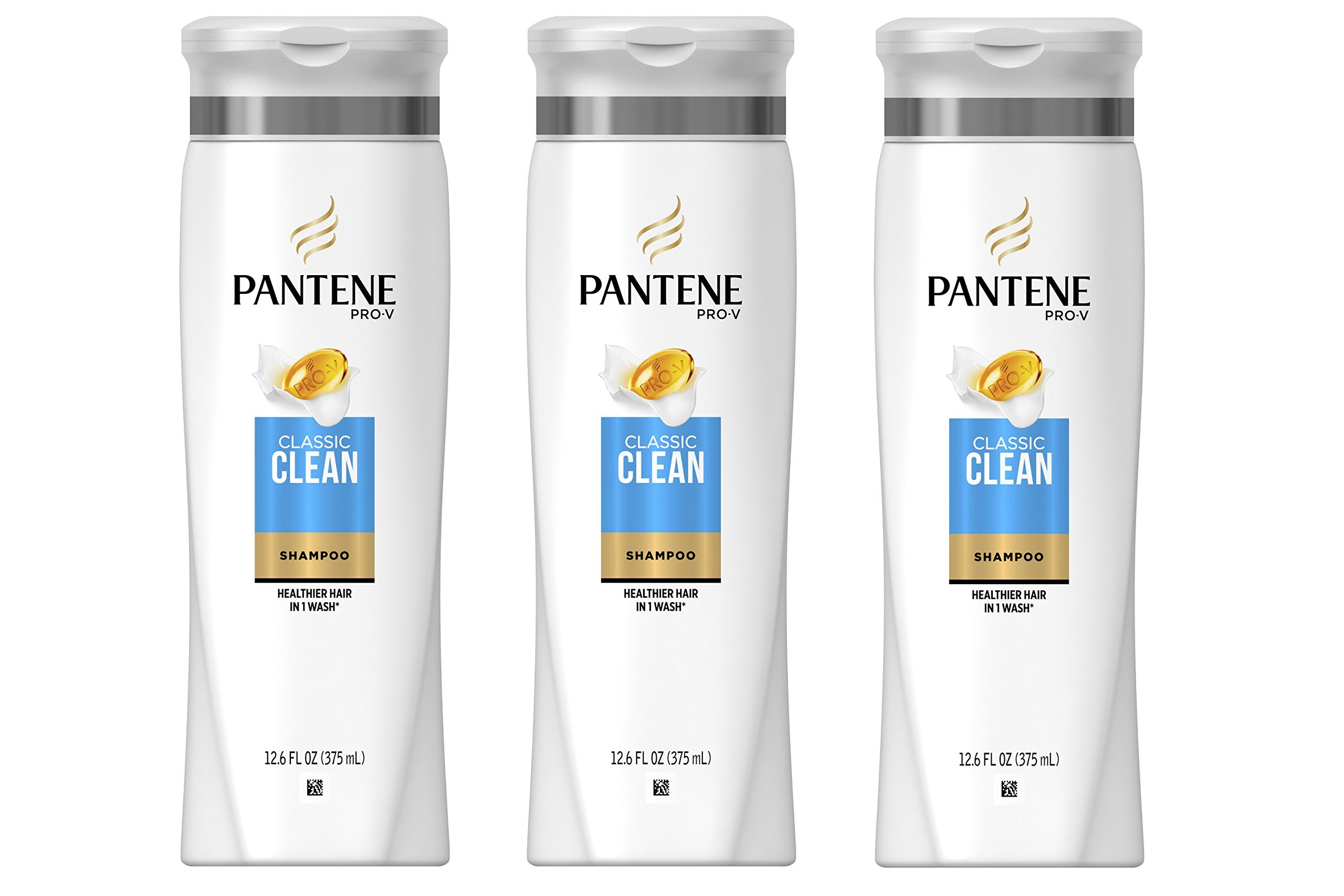 Pantene Pro-V Classic Clean Shampoo, 12.6 fl oz (Pack of 3) (Packaging May Vary)