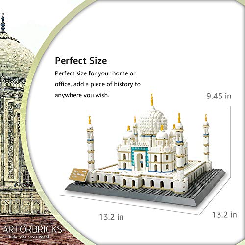 ArtorBricks Architectural Taj Mahal Large Collection Building Set Model Kit and Gift for Kids and Adults, Compatible with Lego (1503 Pieces)