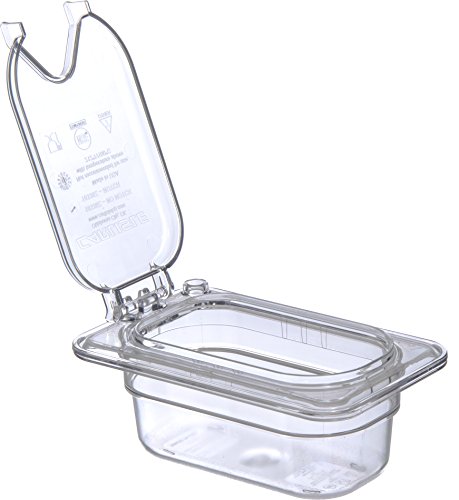 Carlisle FoodService Products 10339Z07 EZ Access Hinged Lid with Handle and Notch, Ninth Size, Clear