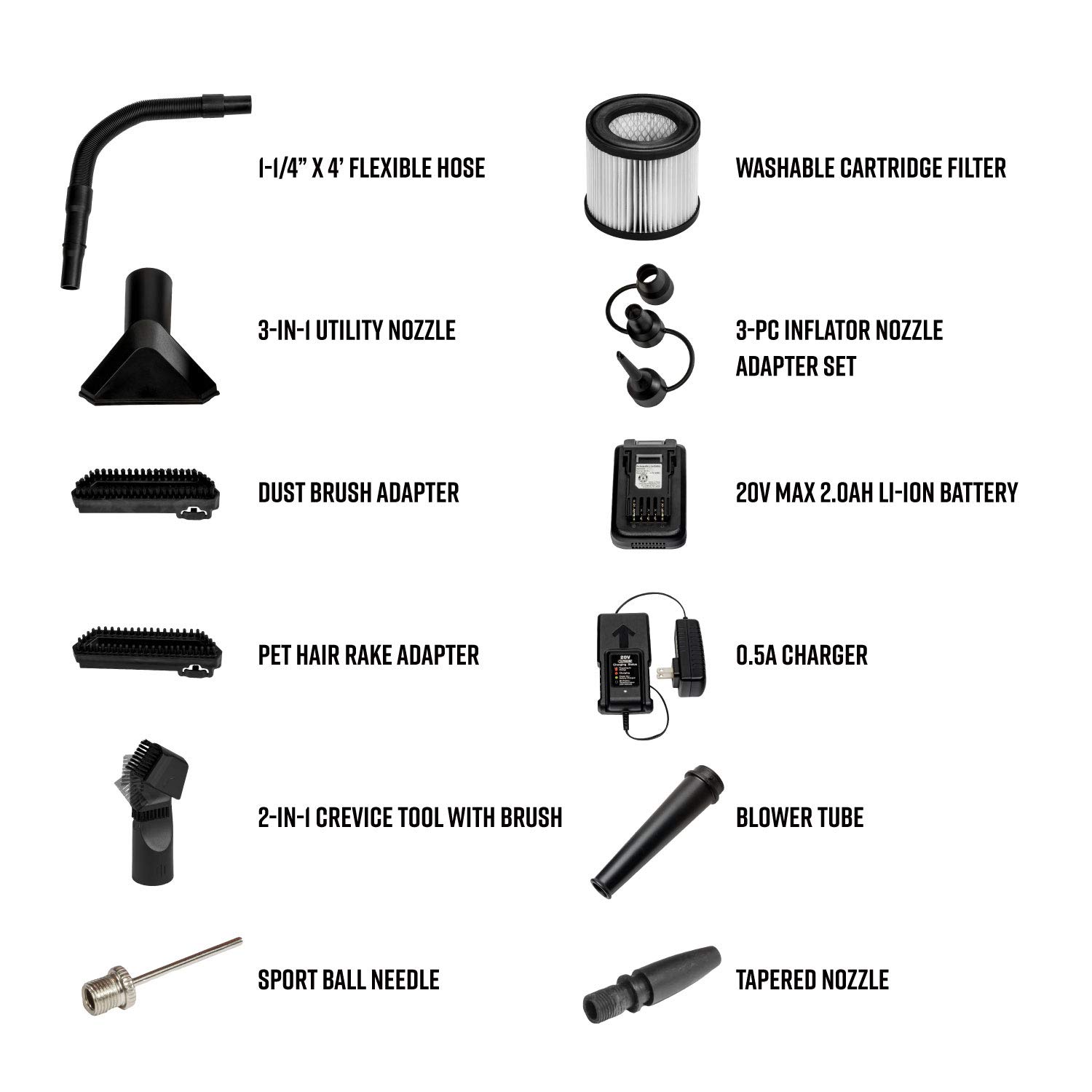 Armor All CKA203A Cordless 20V Utility Vac, 3-Tool Kit