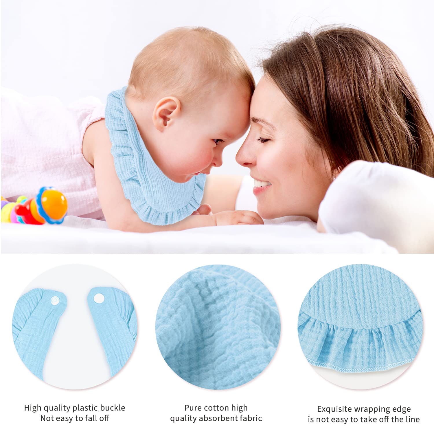 BALTERS Muslin Baby Bibs for Baby Girls Multi-color All Cotton Set for Teething and Drooling(2)