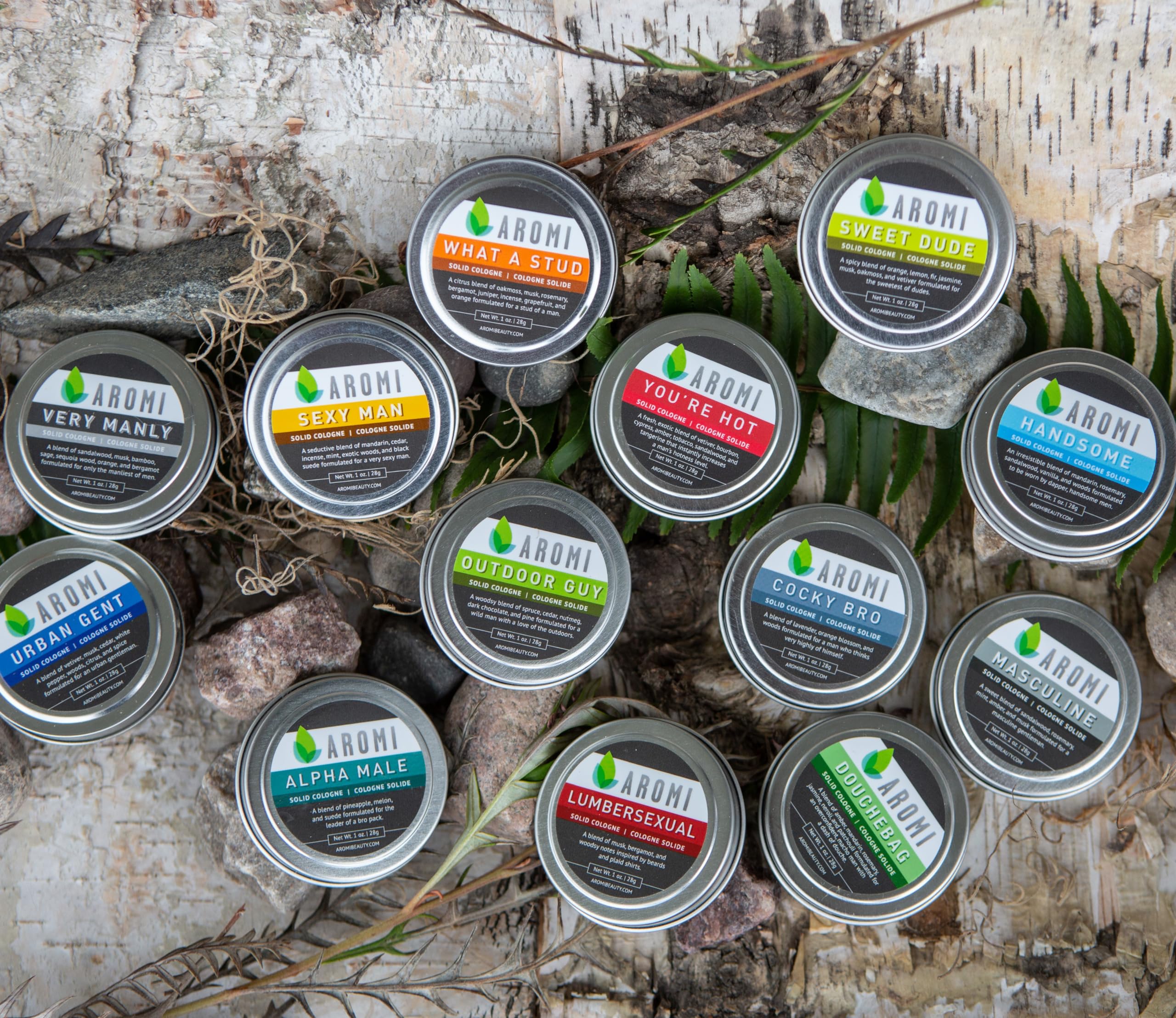 Aromi Solid Cologne | Clean, Fresh, Aquatic Fragrance, Amber, Jasmine Scent, Vegan, Cruelty-free, Travel, Funny Men's Gift, Alcohol-free, Concentrated (Douchebag)