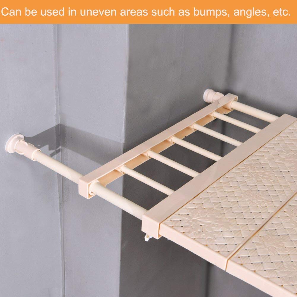 APSOONSELL Adjustable Storage Rack Tension Shelf Closet Expandable Closet Shelf Rod for Wardrobe, Kitchen, Bookcase