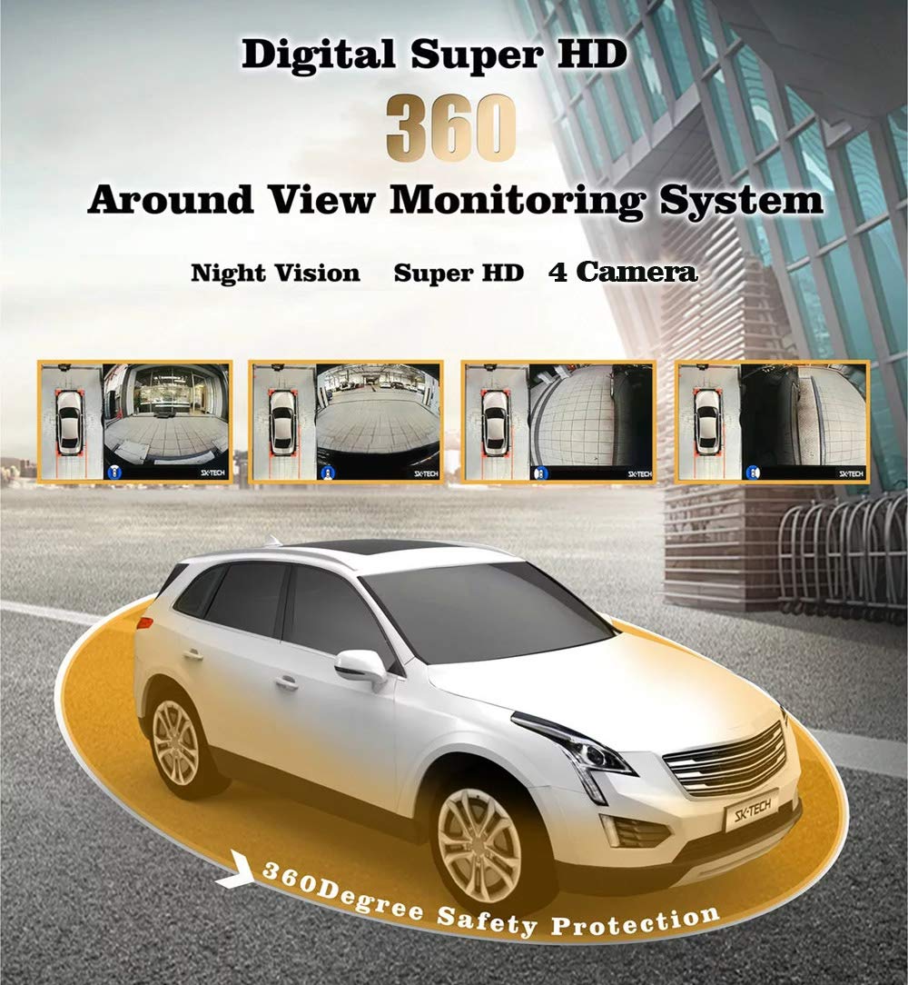 ASTSH 360 Degree Bird View Panorama System 4 Cameras 1080P Night Vision Car DVR Recorder Rear View Dash Camera