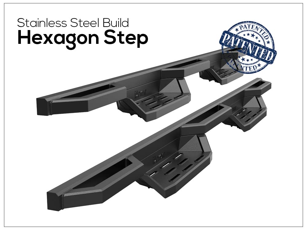 APS Stainless Steel Pocket Steps Running Boards Side Bars Compatible with Ford F250 F350 Super Duty 1999-2016 Crew Cab