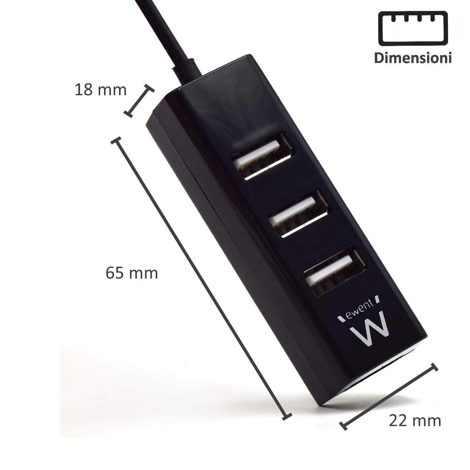 Ewent 4 Port USB 2.0 Hub - Black