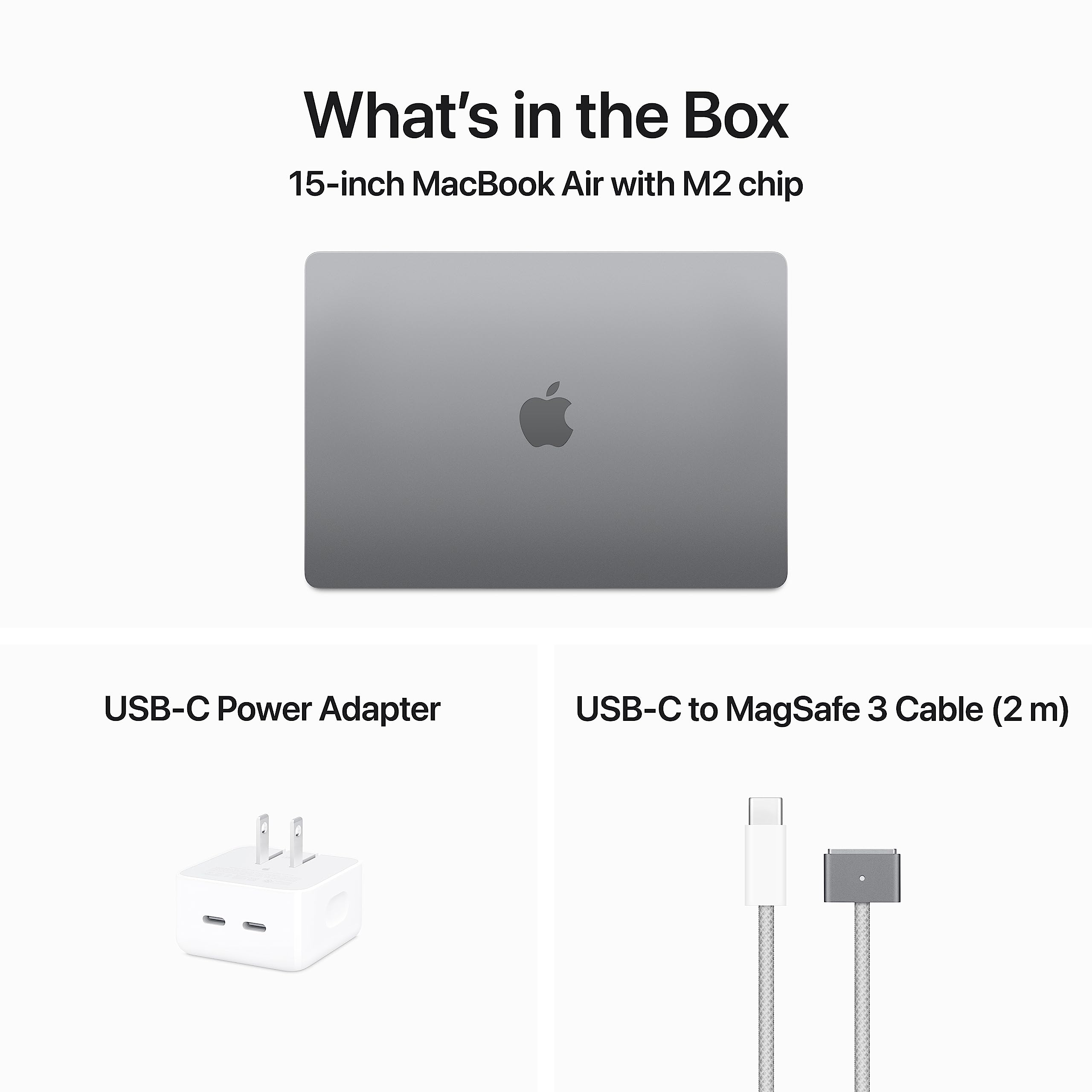 Apple 2023 15" MacBook Air M2, 16GB RAM, 256GB Storage - Space Gray (Z18L000PN)