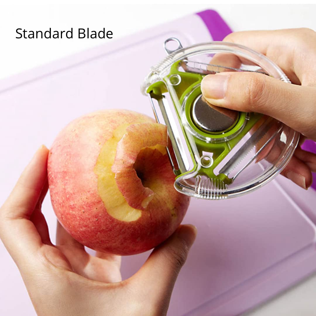 Apple Peeler β3 in 1β Multi-Functional Blades with a Button to Easy Switch | Non Slip Handle | Stainless Steel Kitchen Peeler for Fruits & Vegetables