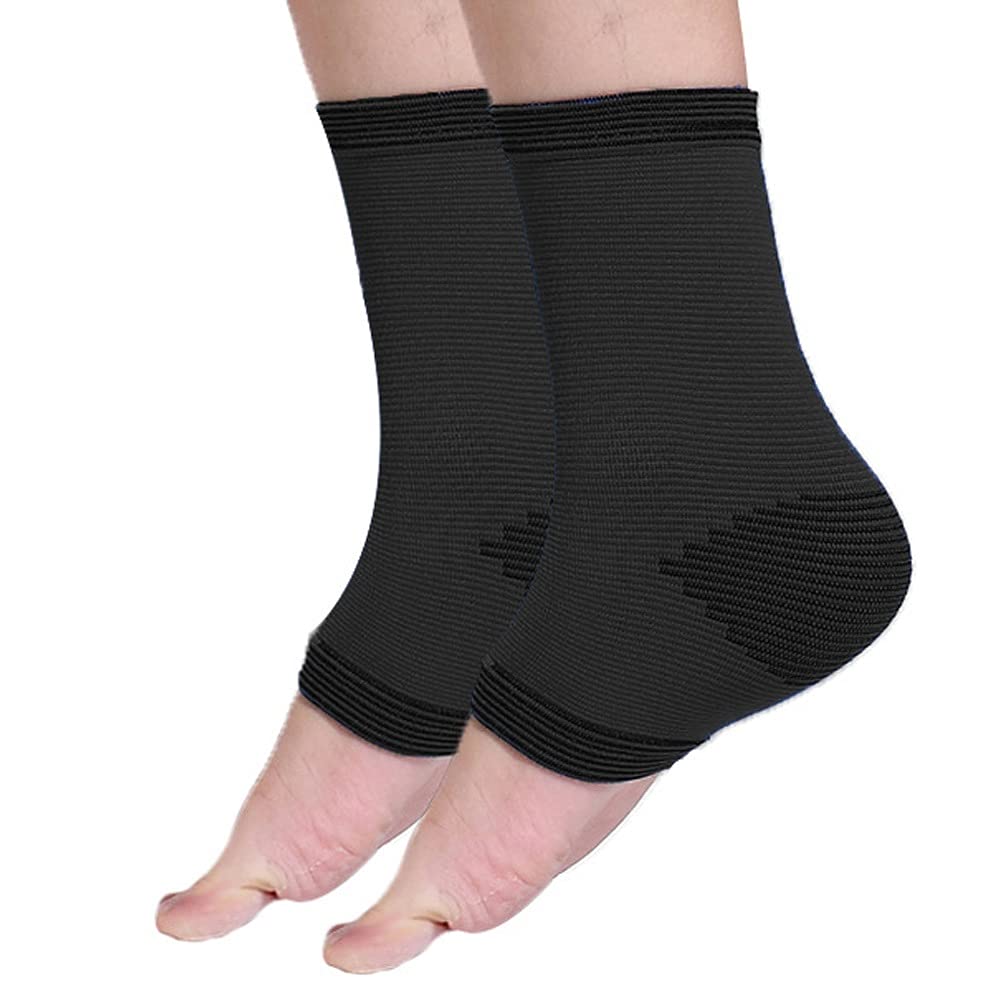 Ankle Brace for Kids Breathable Anti Slip Ankle Support Compression Sleeve Socks Elastic Arch Support Ankle Wrap for Sports Injury Achilles Tendonitis Ligament Damage Pain Relief (Size : Black)