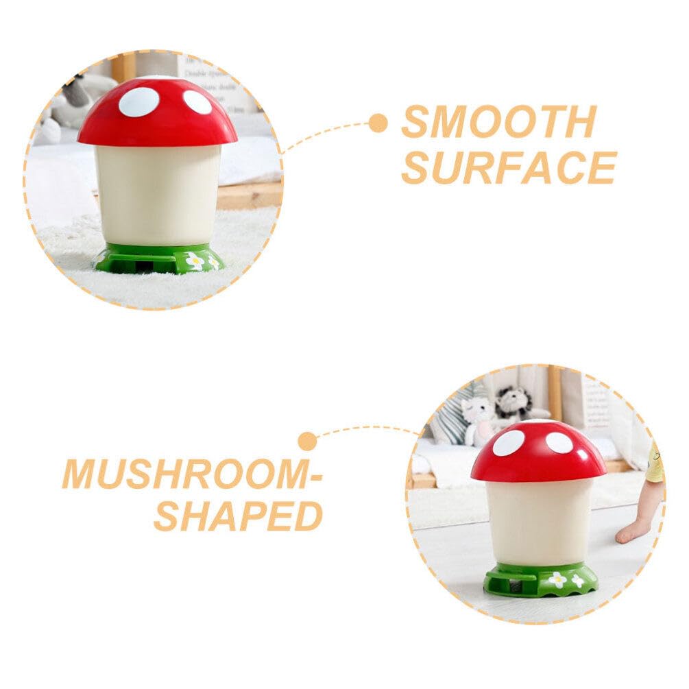 MAGICLULU Mushroom Trash Can with Foot Pedal Plastic Wastebasket Cute Garbage Container Bin Recycle Can for Kitchen Bedroom Living Room Bathroom Home Office Decoration