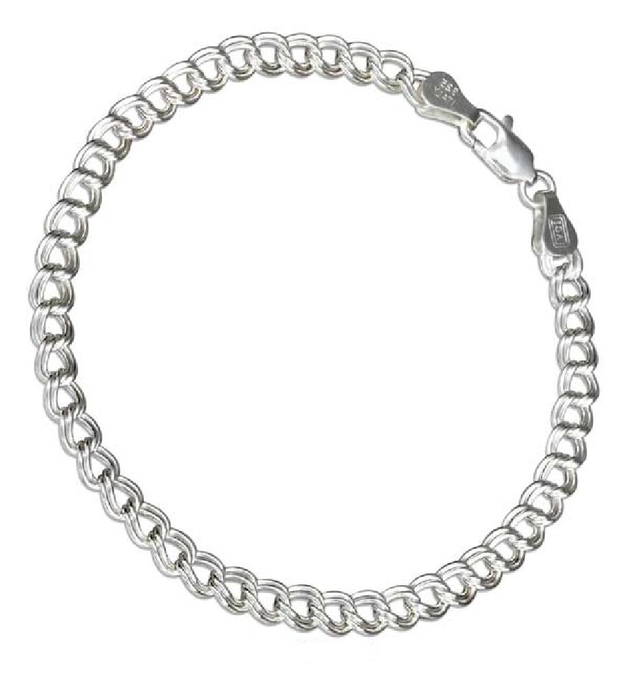 Auntie's Treasures Sterling Silver 7" 4.5mm Charm Bracelet With Attached I LOVE MUSIC Word Charm