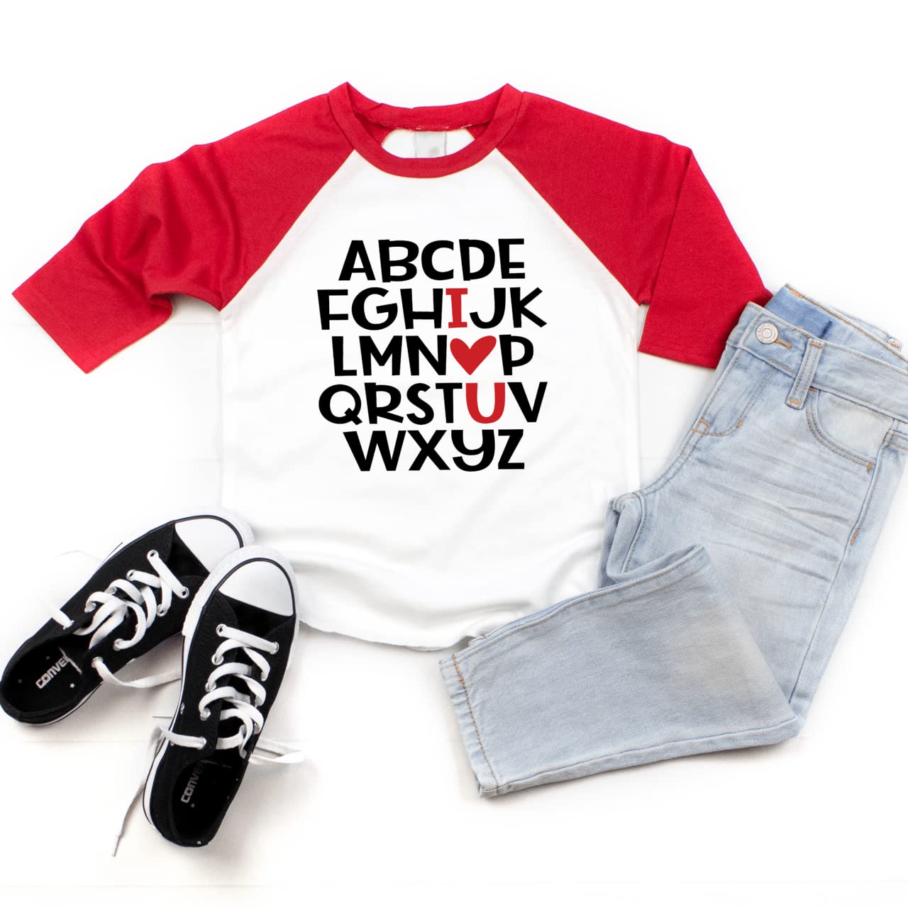 Bump and Beyond Designs Cute Girls and Boys Valentine's Day Shirt, I Love You (Red 5T)