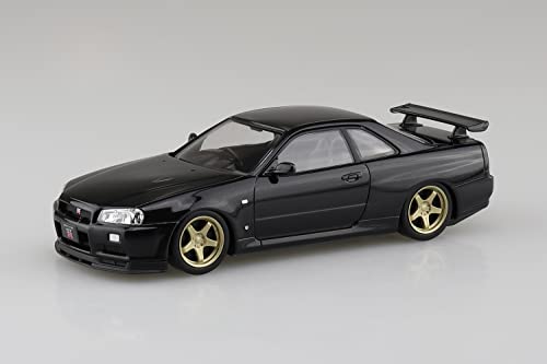 Aoshima Nissan R34 Skyline GTR Custom Wheel (Black Pearl) 1:32 Scale Model Kit