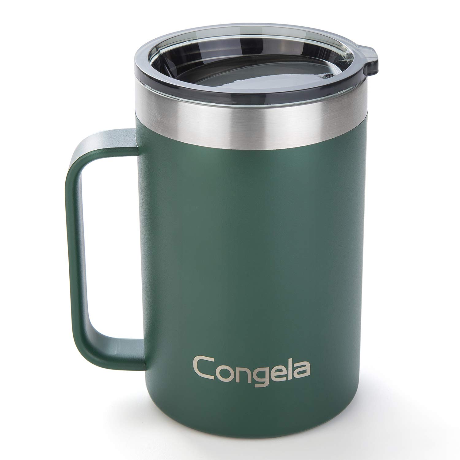 Congela 18oz stainless steel insulated coffee mugs with handle, double wall stainless coffee mugs, coffee tumblers 2Pack (Forest+Desert Sage,18oz 2Pack)
