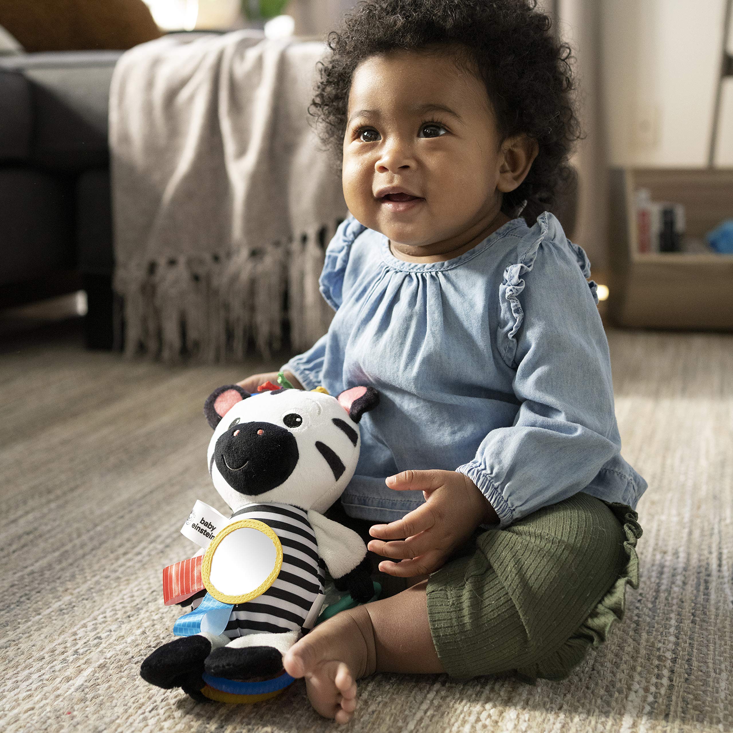 Baby Einstein Zen's Sensory Play Plush Stroller Activity Toy, Ages Newborn, Multicolor,1 Count (Pack of 1)