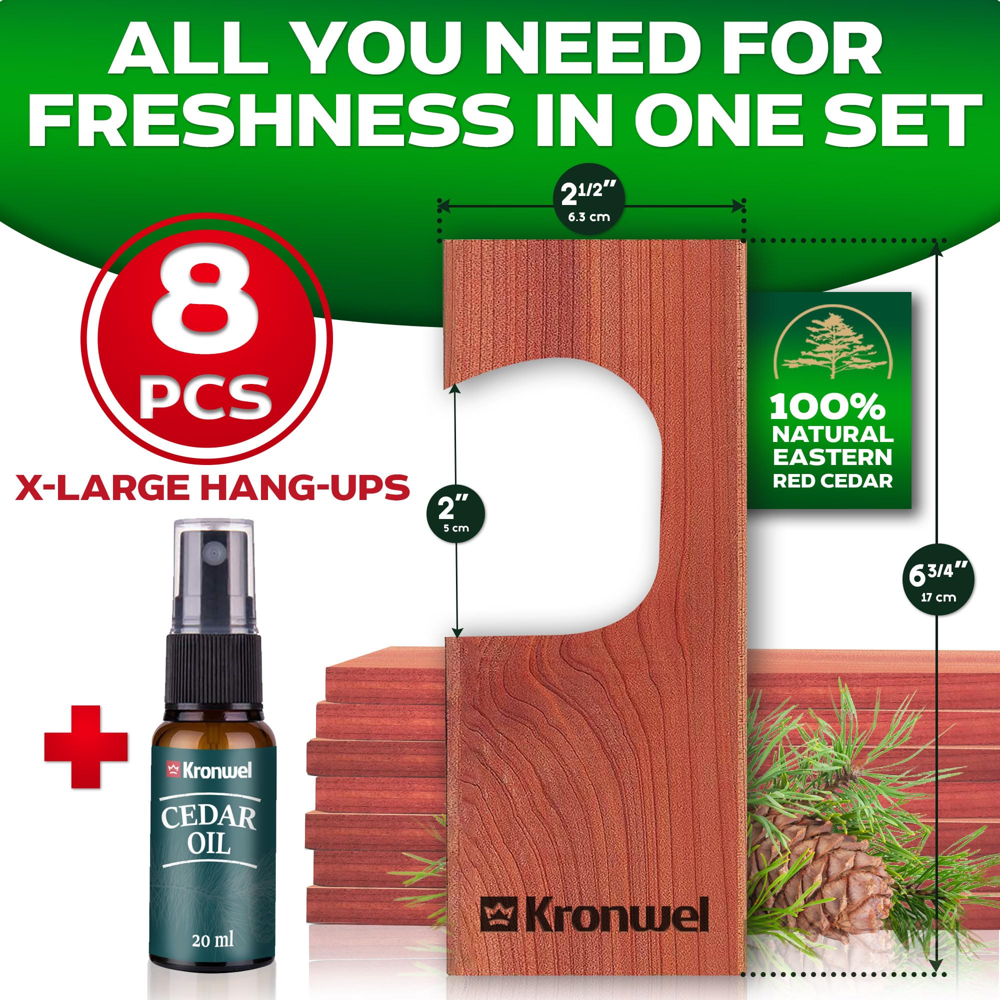Aromatic Cedar Blocks for Clothes Storage w/Cedar Oil, Red Cedar Wood Hang Ups for Closets & Drawers, Cedar Closet & Drawer Fresheners Set