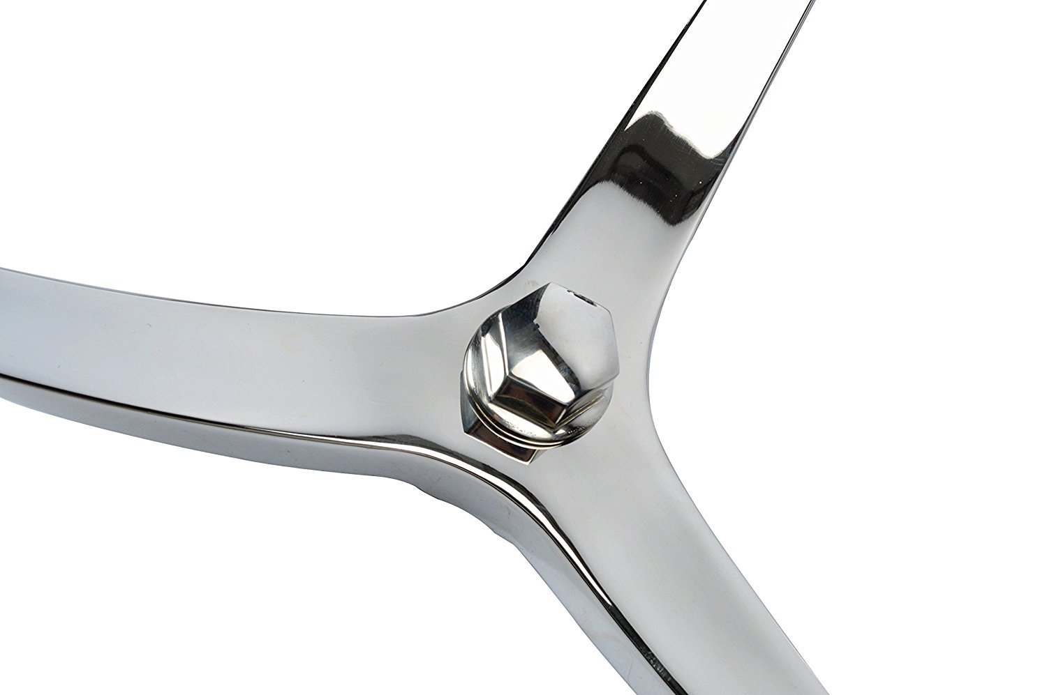 Amarine-made Stainless Steel Boat Steering Wheel 3 Spoke 13-1/2" Dia, with 1/2"-20 Nut and Turning Knob for Teleflex Cable Helm