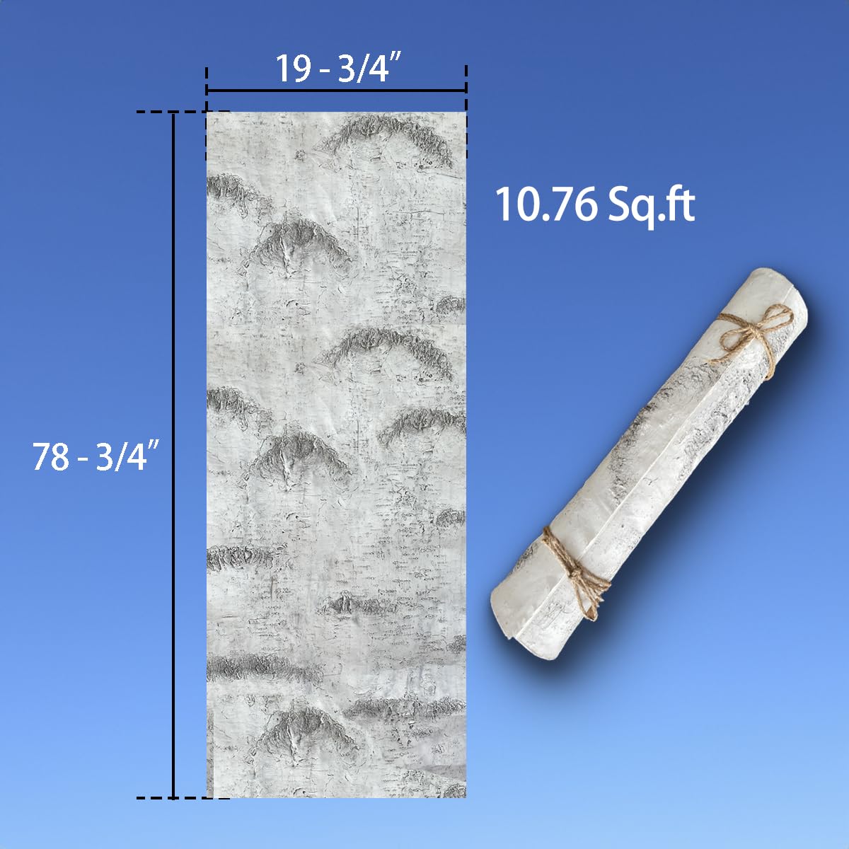 Artificial Birch Bark 3D Realistic Texture 78.7in*19.7in(10.8 Sq.ft)Silicone Material Faux Tree Bark Nature-Inspired DIY Design Eco-Friendly Home Deco Accentuating Natural Beauty