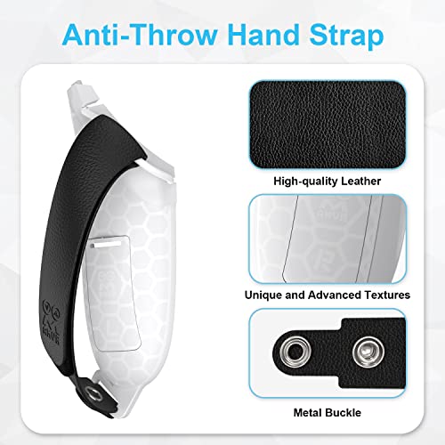 AMVR for Quest 2 Accessories with Halo Protectors, Anti-Throw Hand Strap for Controller Protector with Battery Opening
