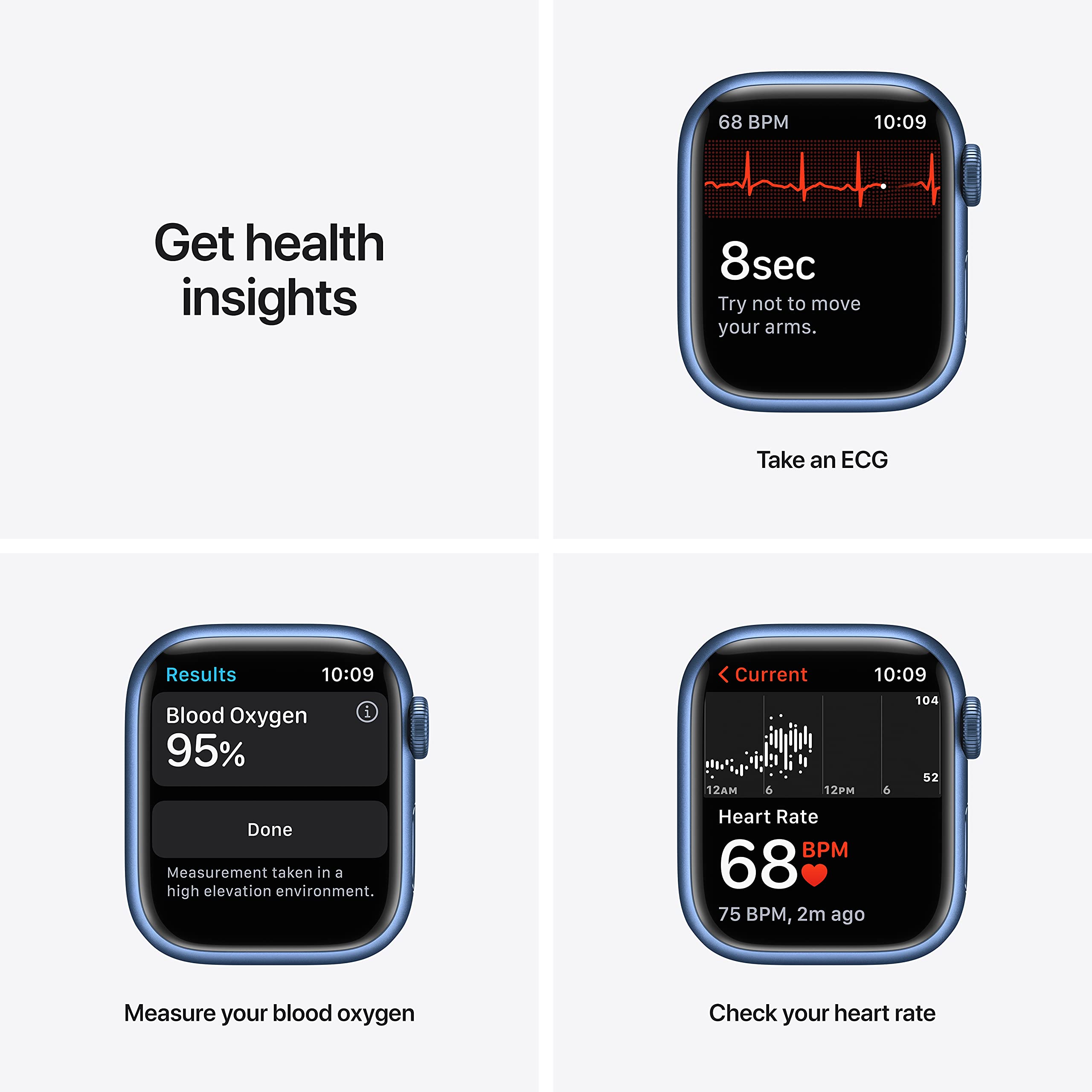 Apple Watch Series 7 [GPS 41mm] Smart Watch w/Blue Aluminum Case with Abyss Blue Sport Band. Fitness Tracker, Blood Oxygen & ECG Apps, Always-On Retina Display, Water Resistant
