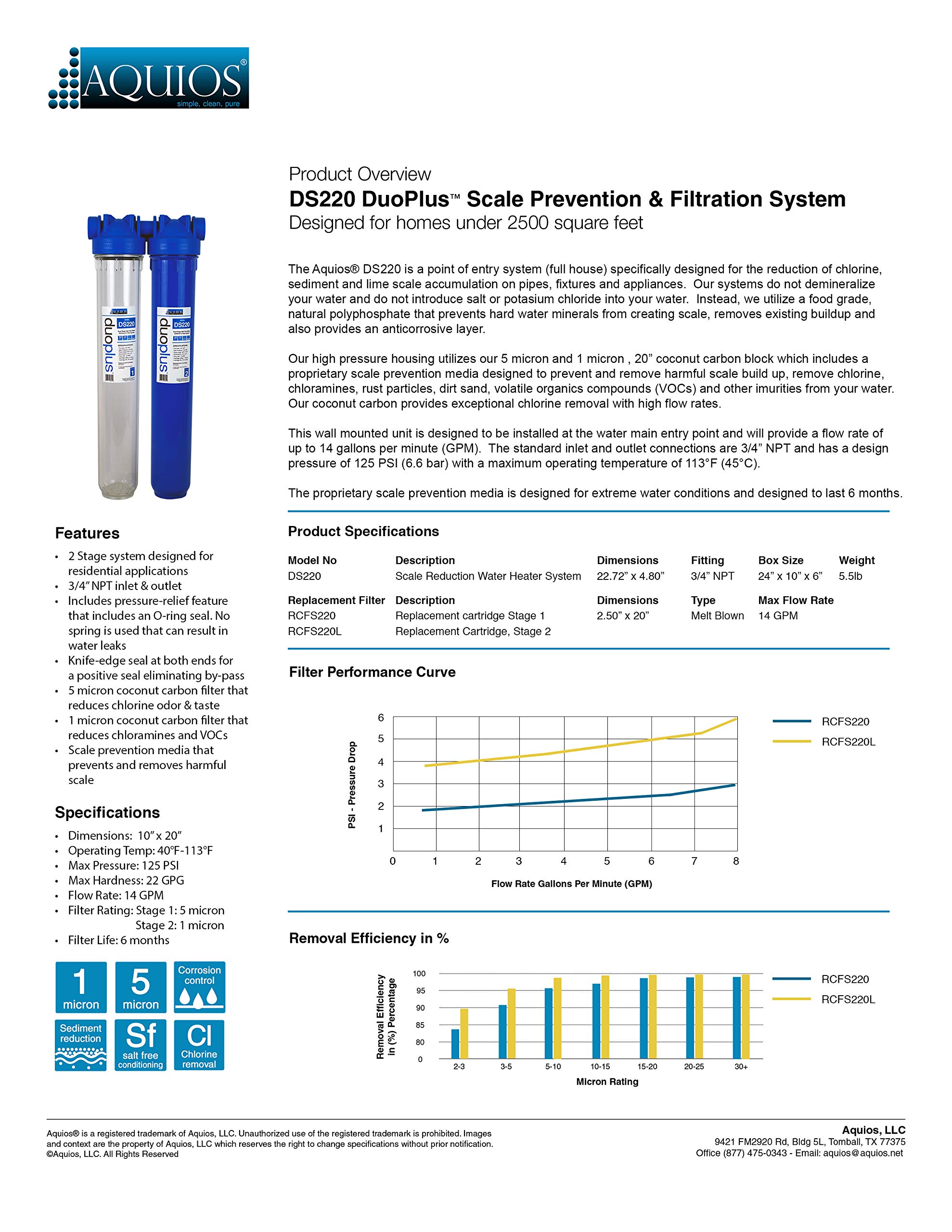 Aquios® DS220 DuoPlus™ Salt Free Water Softener & Filter System