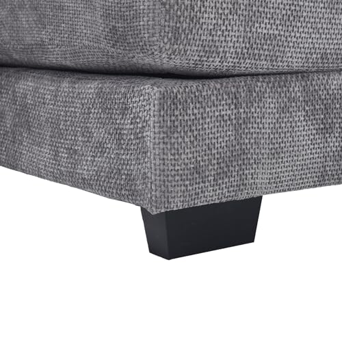 CDBBIB U-Shaped Couches for Living Room,Modern Large Sofa in Chenille Fabric,Modular Combination with Side Recliner 6 Seater Sofa,Furniture Sets in Living Room, Apartment, Bedroom. (Chenille Grey)