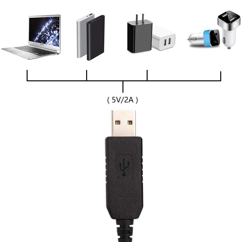 Moyina DC 5V to DC 12V USB Voltage Step Up Converter Cable,with Nylon Weave,for DC5.5mm*2.5mm,1.0M (5.5x2.5mm, Black)