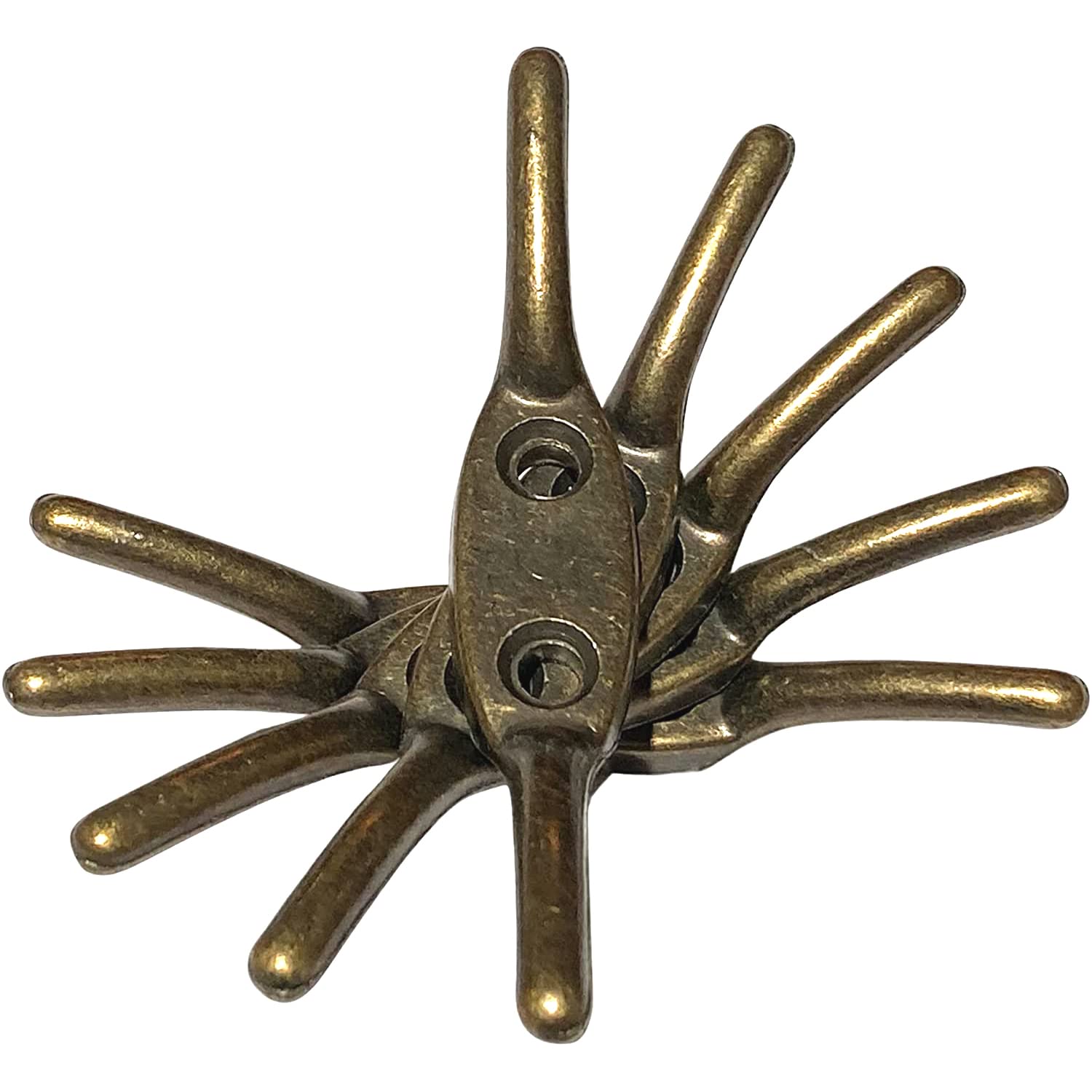 Amazing Drapery Hardware Blind Cord Cleats - 5 PCS 2 ½” | Antique Brass Cast Metal Blind Cord Winder Curtain Hooks for Wall, Blinds Accessories & Blind Cord Safety