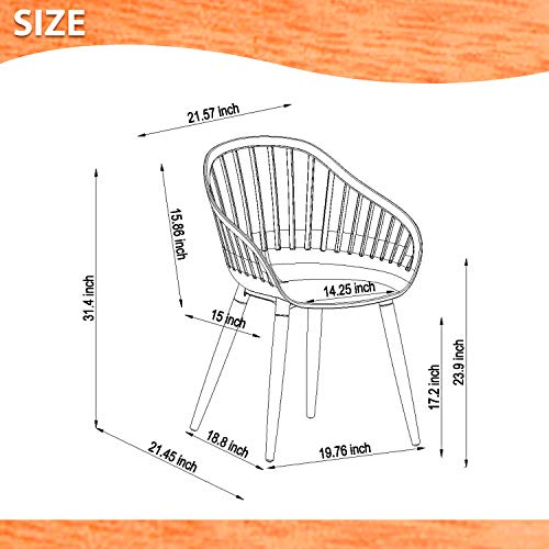 Brampton Patio Brampton Chiavari Outdoor Chairs Set of 2 | Eucalyptus Wood Legs| Perfect for Patio, 2-Piece, Dark Teak Finish