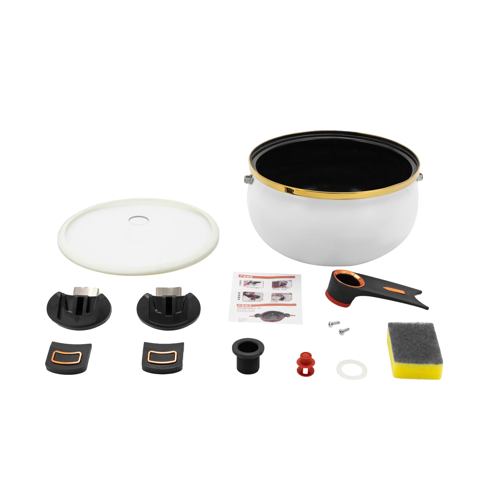 BANLICALI 8L Micro Pressure Cooker Pot Non-Stick Pressure Cookware with Visual Lid and 2 Handles, Multi-Function Micro Pressure Cooking Pot for Homes Restaurants Hotels (White)
