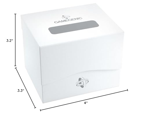 Gamegenic Side Holder 100+ XL Casual Deck Box | Double-Sleeved Card Storage with Flex Card Divider | Premium Card Protector | Cobra Neck Technology | Holds up to 100 Cards | White Color | Made