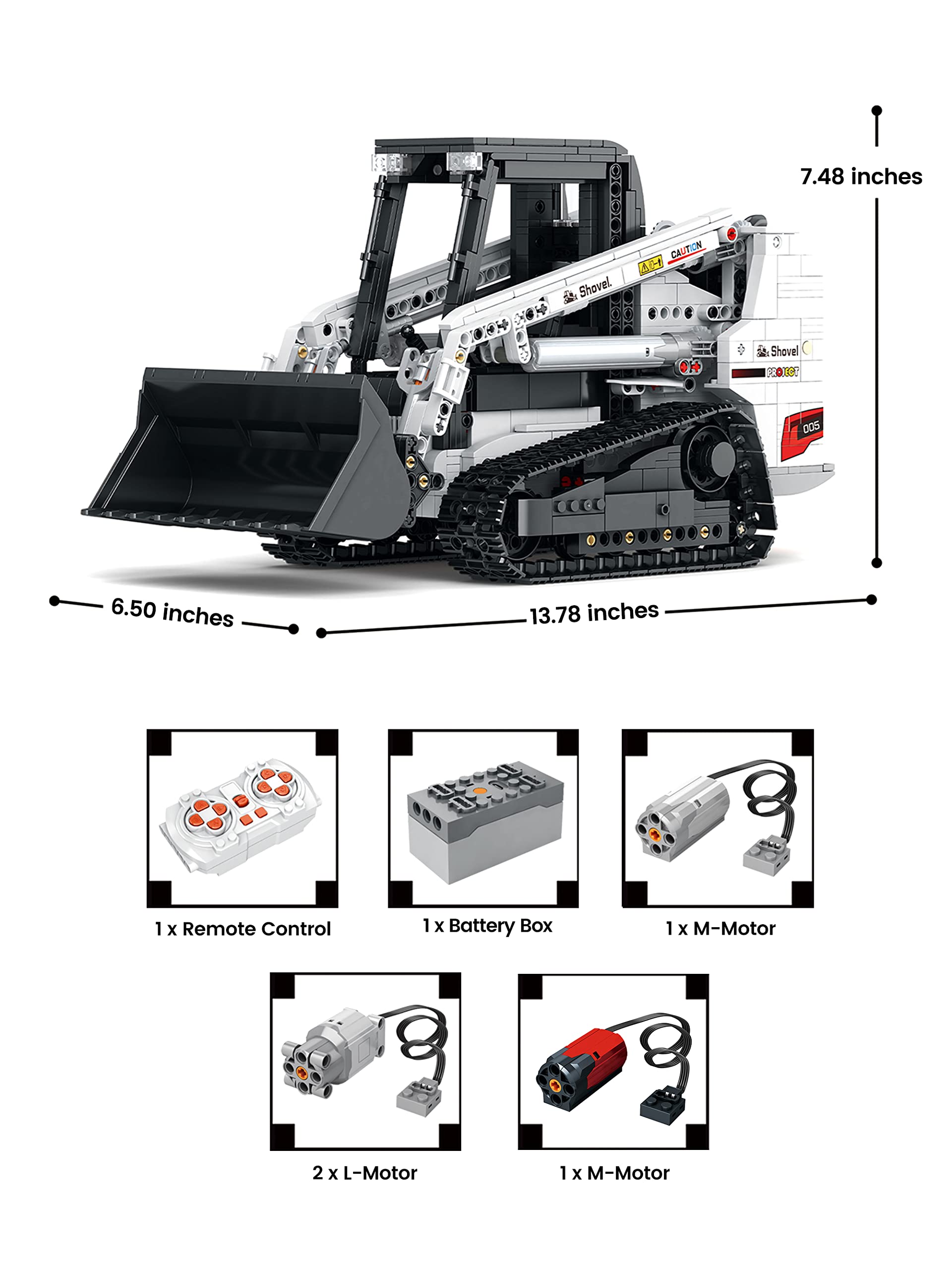 AmazingBlock Reobrix 22004 Technic Loader Building Blocks Set, Remote & APP Dual Control Track Loader Building Toy, 2023 New Auto Vehicle Model Building Kit, Creative DIY Birthday Gift for Kids Adult