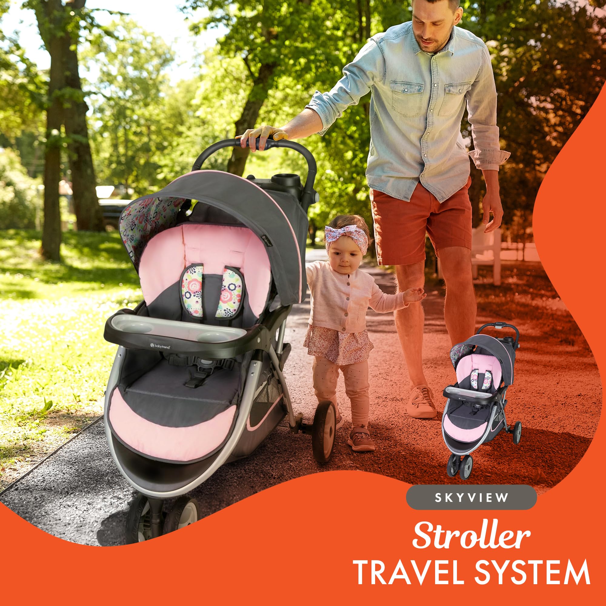 Baby Trend Skyview Travel System, Floral