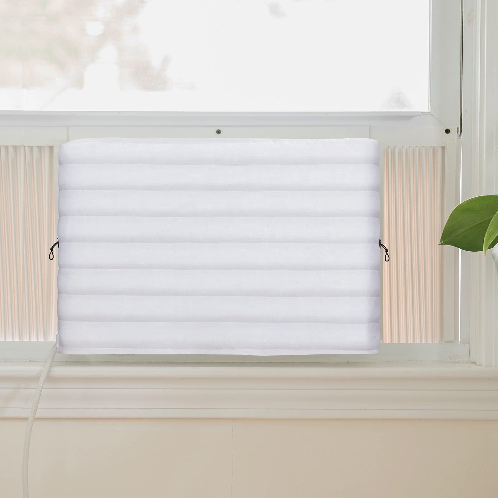 KylinLucky Indoor Air Conditioner Cover AC Unit Covers for Inside 21 x 15 x 3.5 inches (L x H x D),White
