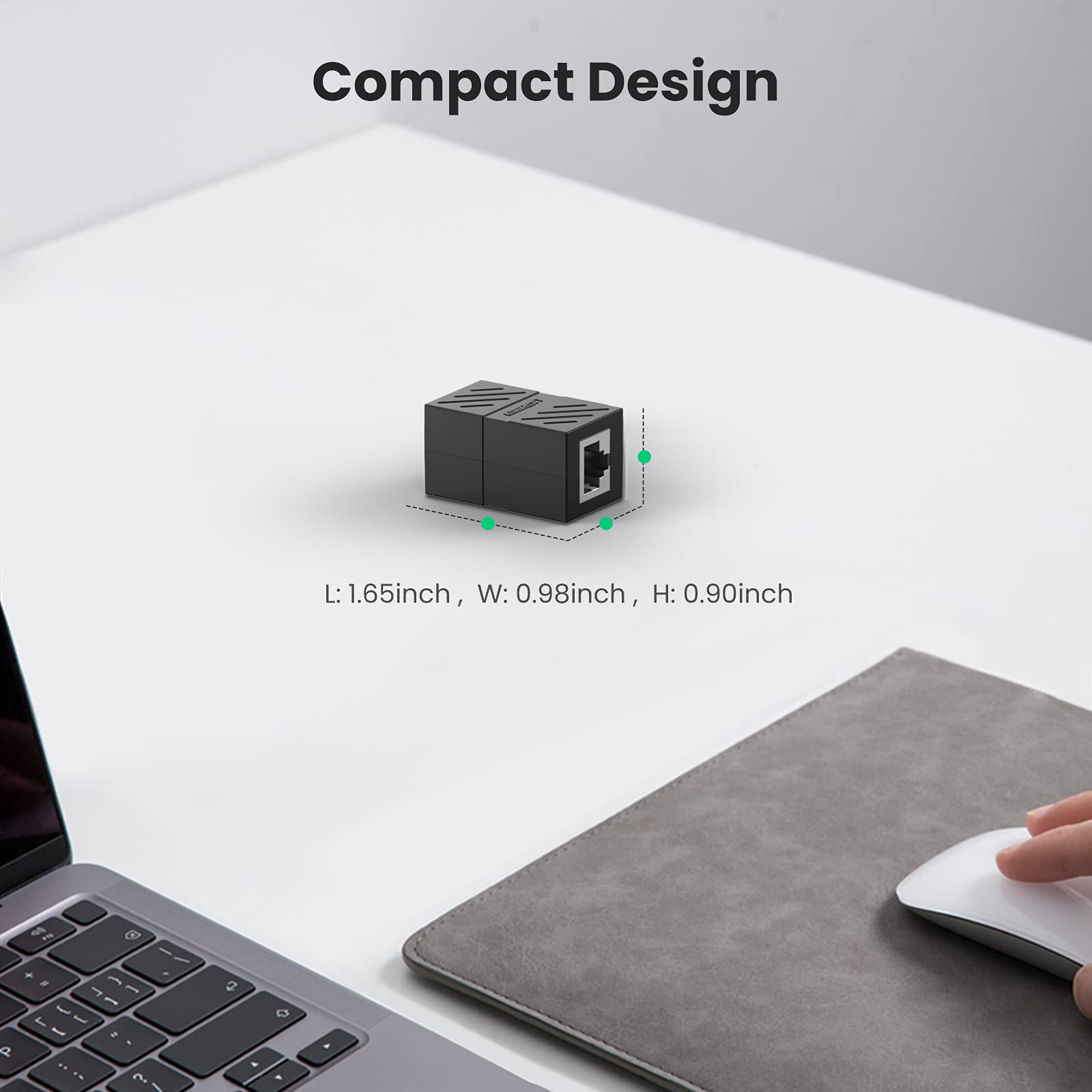UGREEN RJ45 Coupler Ethernet Extender 1000Mbps, Cat7 Cat6 Cat5e 328ft Ethernet Cable Extender Ethernet Adapter, LAN Connector in Line Coupler Female to Female Black