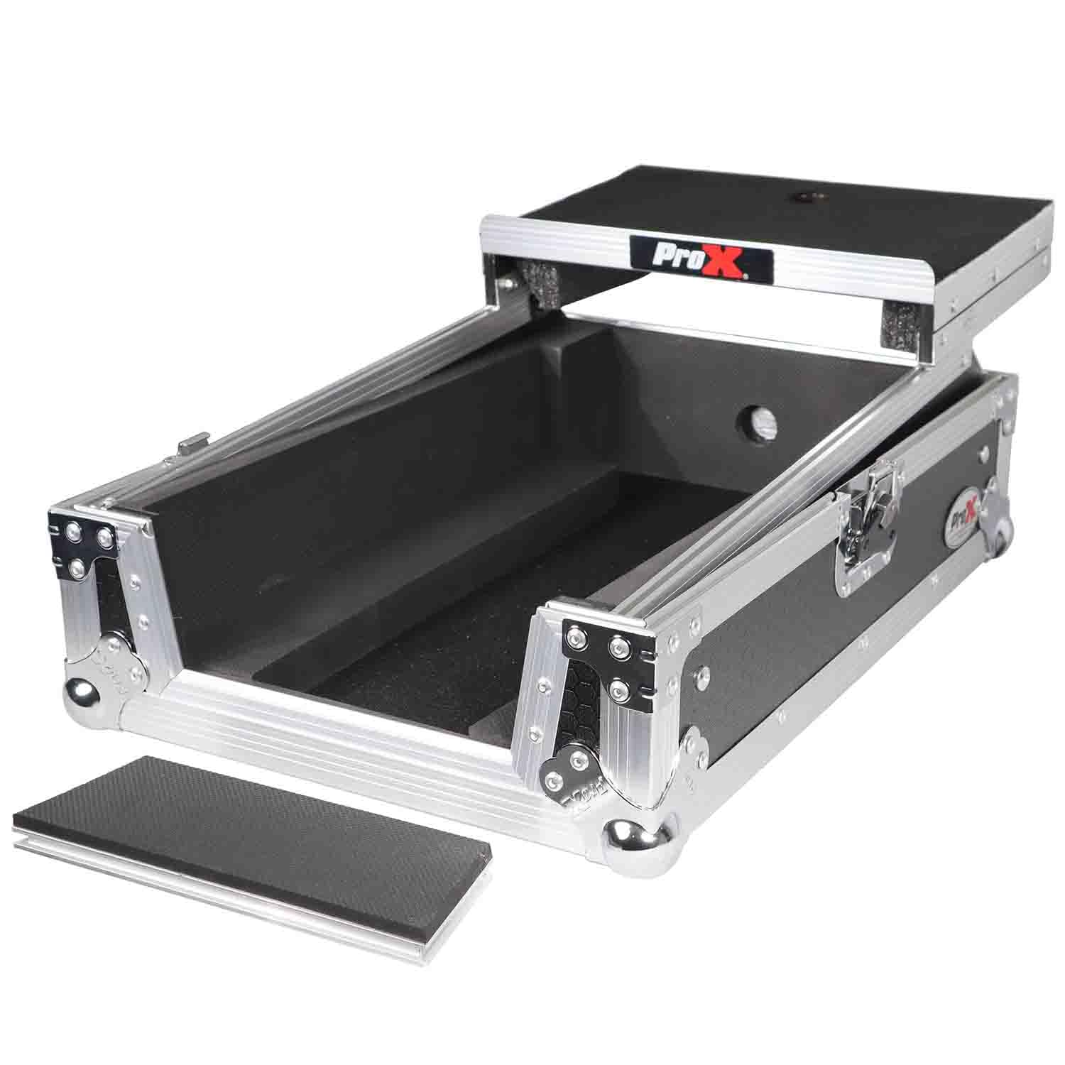 Artist Unknown Prox XS-RANE72LT 11" ATA-300 Style Gig Ready Flight/Road Case with Laptop Shelf for Rane Seventy-Two DJ Mixer, Silver on Black