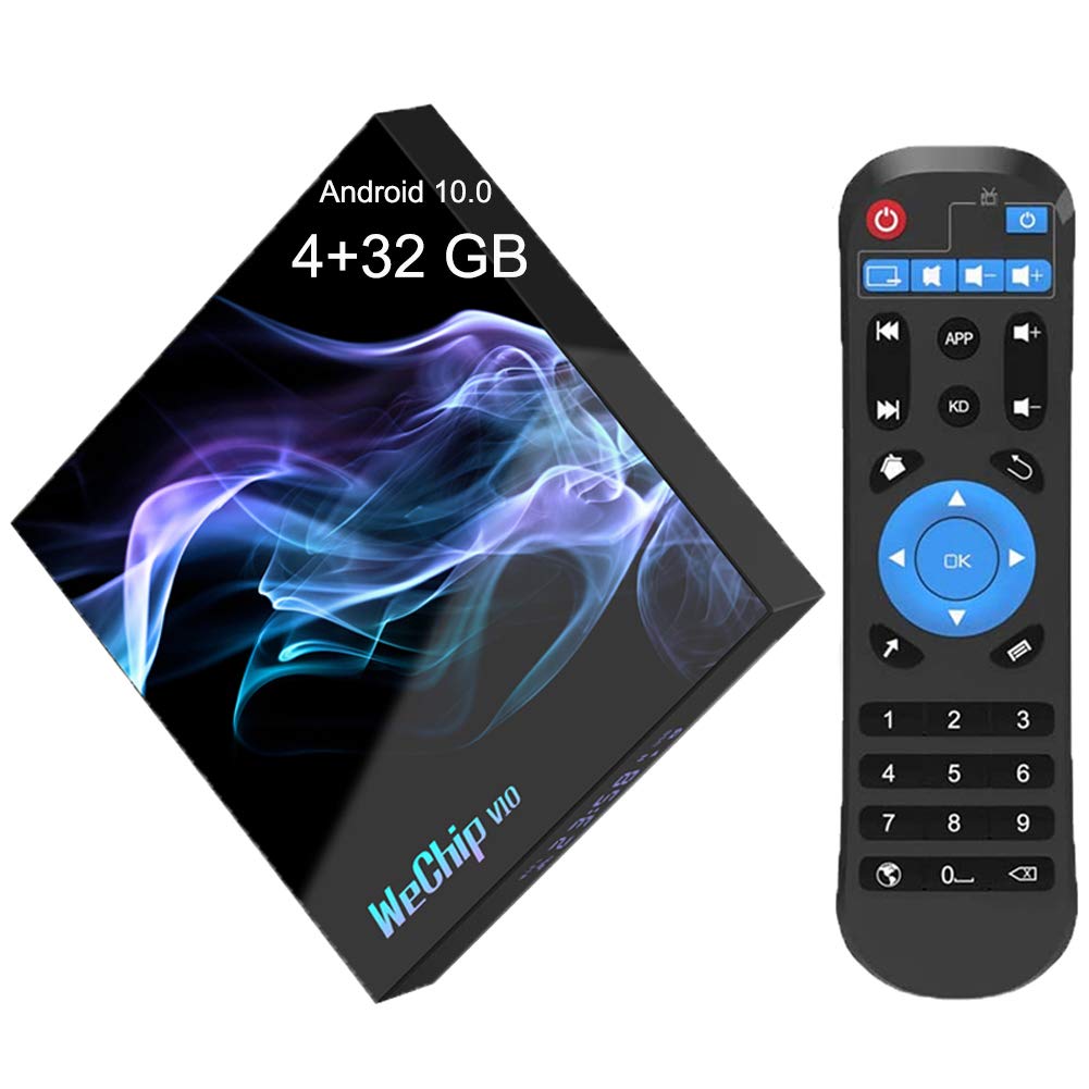 Android 10.0 TV Box,Android TV Box 4GB RAM 32GB ROM with Allwinner H616 Quad-Core 64bit,Supports 2.4G/5GHz Dual WiFi/BT 5.0/ 6K/4K Ultra HD/3D/ H.265 Smart Android TV Box
